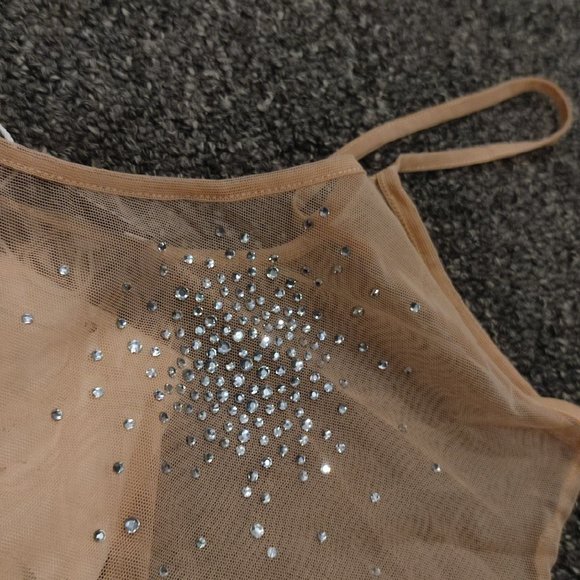 Zara | Tops | Zara Rhinestoneencrusted Tulle Bodysuit | Poshmark